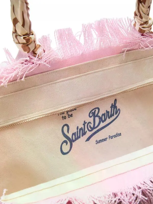 MC2 SAINT BARTH Canvas Fringed Logo Tote Bag