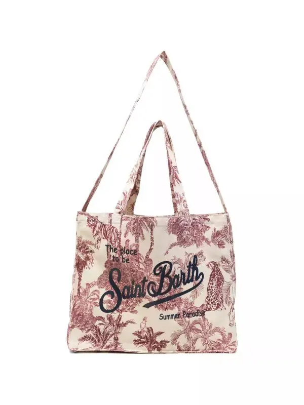 MC2 SAINT BARTH Tropical Print Tote Bag - Neutrals