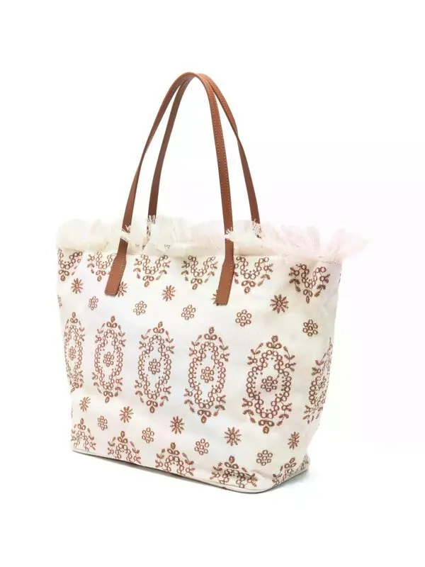 MC2 SAINT BARTH Embroidered Fringe Tote Bag