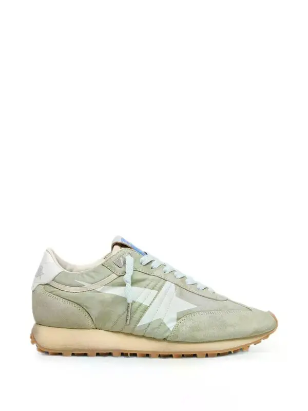 GOLDEN GOOSE Marathon Sneakers In Sage Nylon With White Star