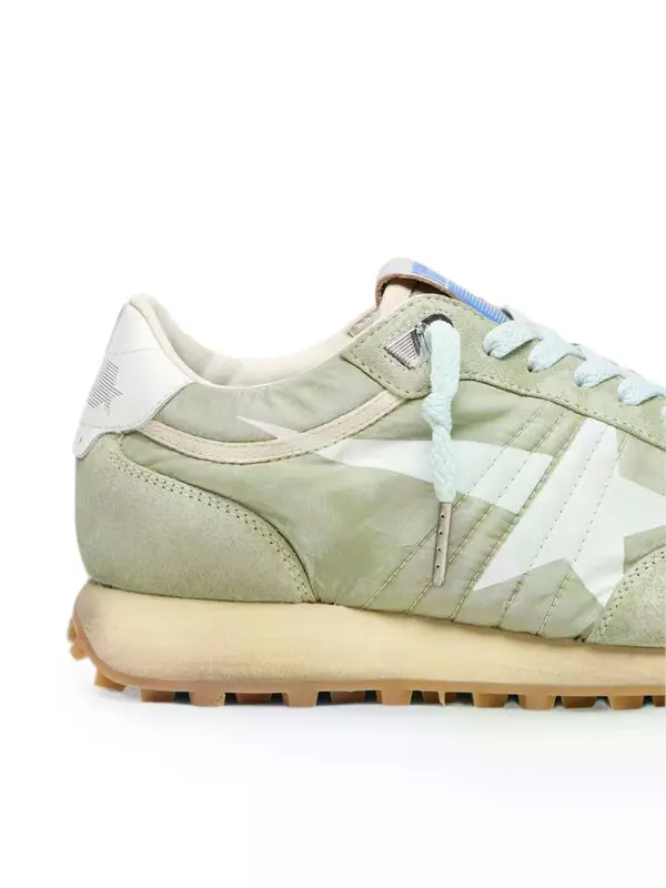 GOLDEN GOOSE Marathon Sneakers In Sage Nylon With White Star