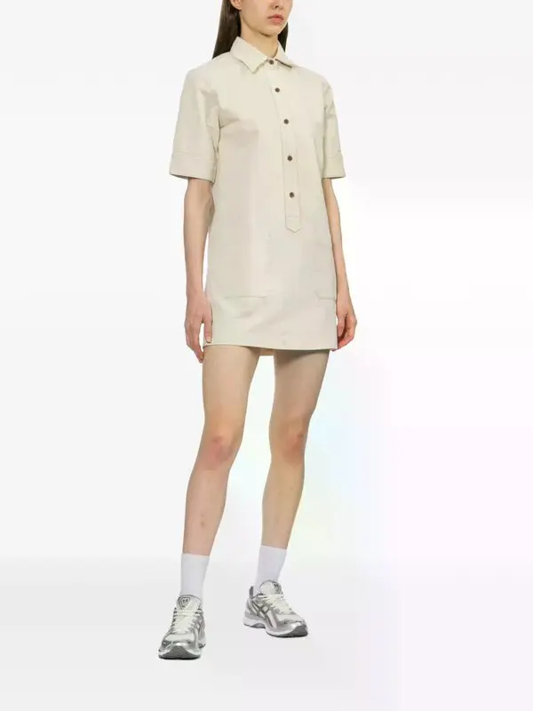 A.p.c. Ivory Button Front Poly Dress - Neutrals
