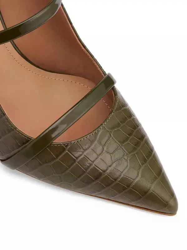 MALONE SOULIERS Maureen Croc-embossed Leather Mules