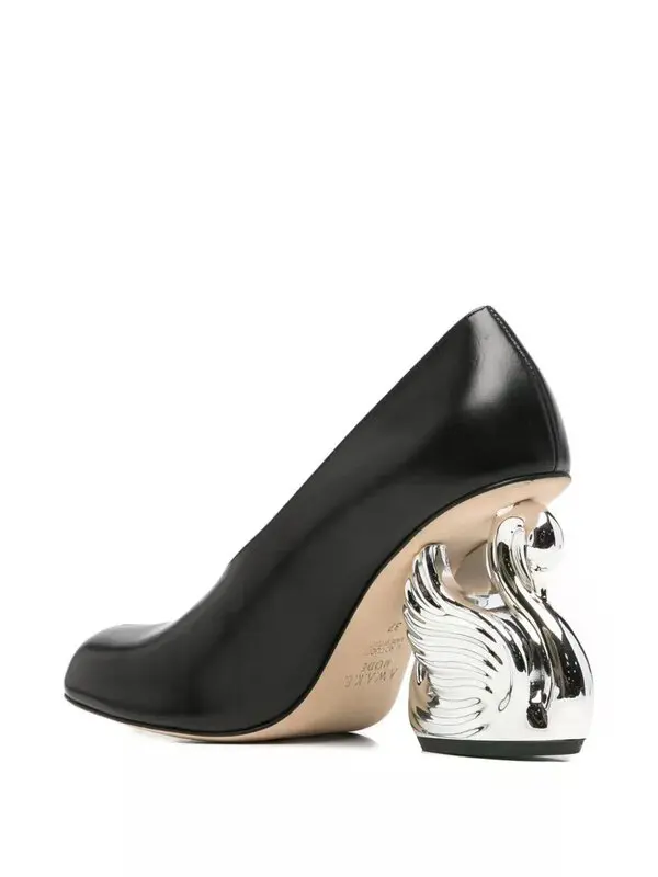 A.W.A.K.E. Mode Swan Heel Pumps - Black