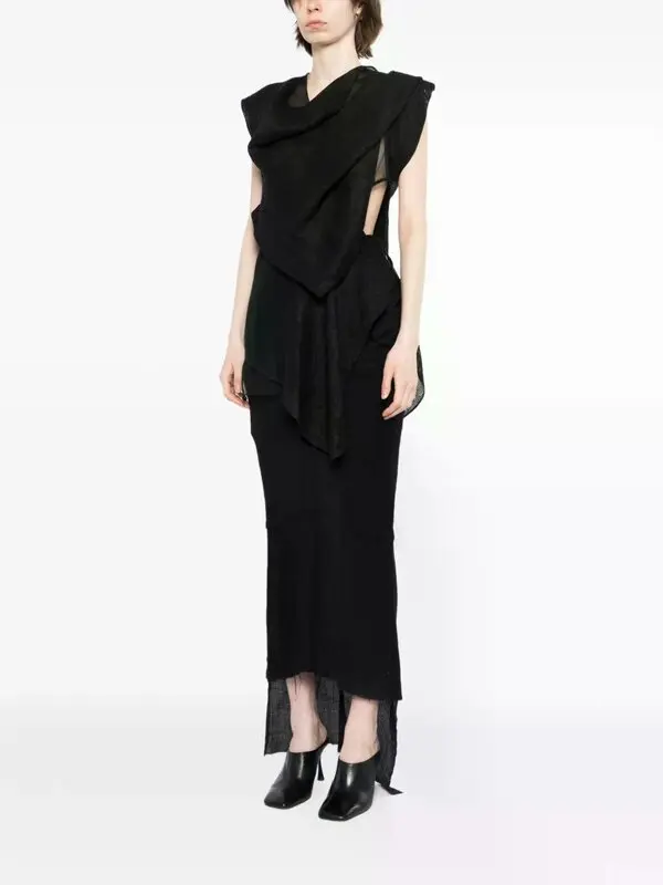 YEHUAFAN Draped Sleeveless Top