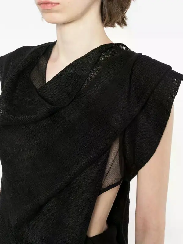 YEHUAFAN Draped Sleeveless Top