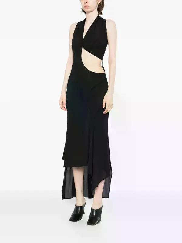 YEHUAFAN Asymmetric Cut-out Dress
