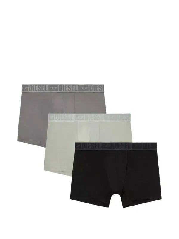 DIESEL® Logo-waistband Cotton Boxers - Grey