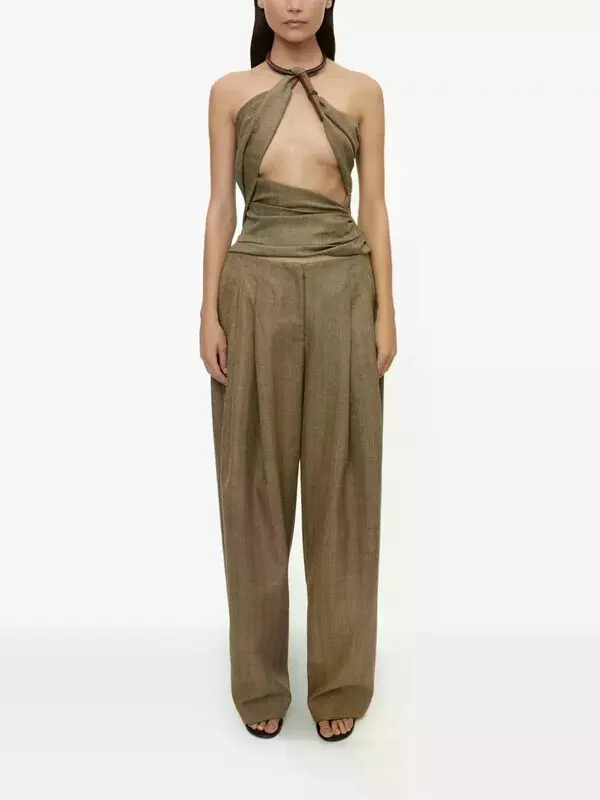Christopher Esber Chime Herringbone Halter Top