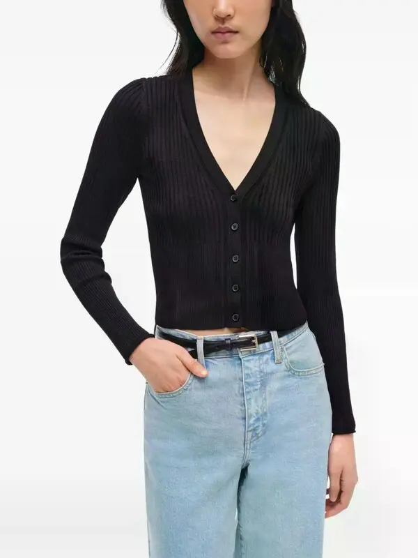 Simkhai Ribbed V-neck Cardigan
