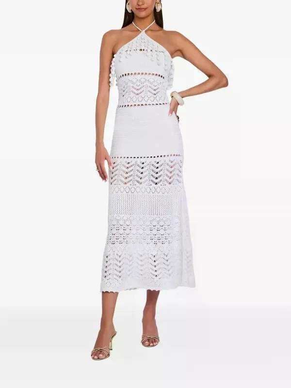Retrofete Perette Crochet Halterneck Midi Dress