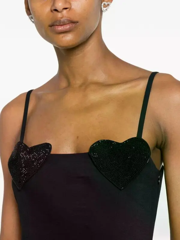 Blumarine Embellished Heart Motif Midi Dress