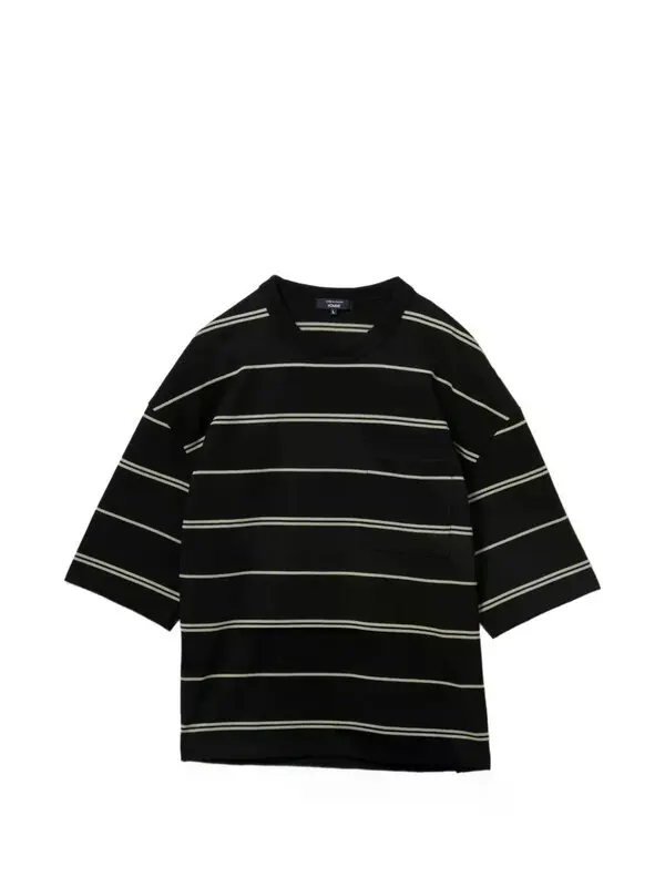 Comme Des Garçons Striped Pocket T-shirt - Black