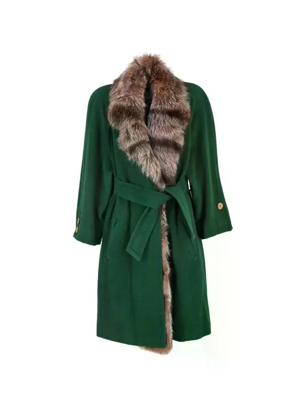 MARIO BORSATO VINTAGE Belted Coat With Faux-fur Collar
