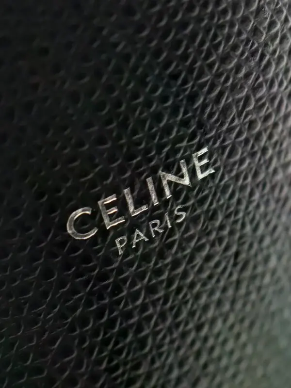 Celine Small Grained Calfskin Vertical Cabas Satchel - Black
