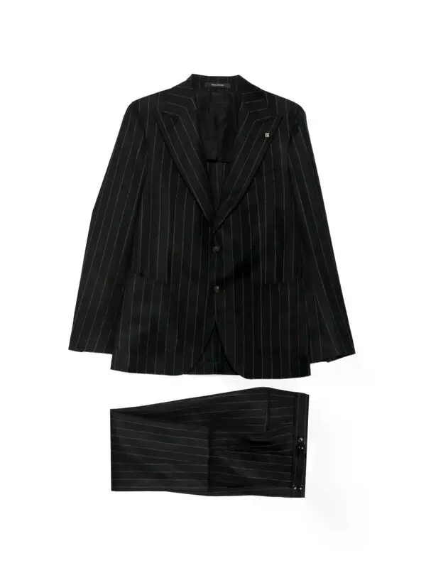 Tagliatore Pinstripe-pattern Single-breasted Suit - Blue
