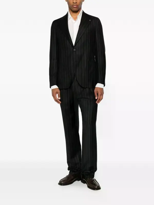 Tagliatore Pinstripe-pattern Single-breasted Suit - Blue