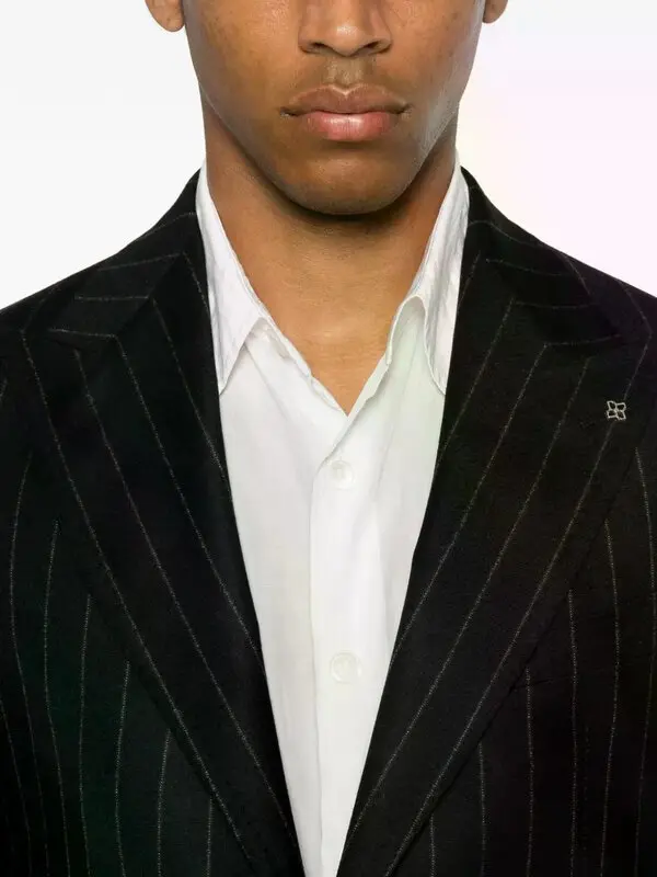 Tagliatore Pinstripe-pattern Single-breasted Suit - Blue