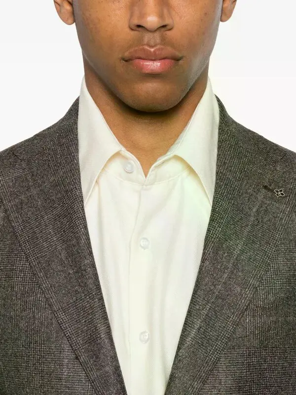 Tagliatore Check-pattern Wool Suit - Grey