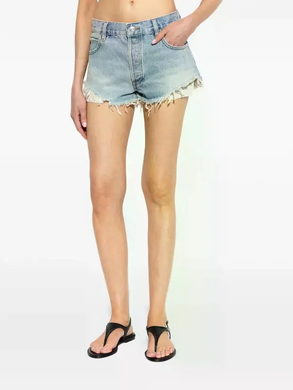 FRAME Frayed Denim Shorts