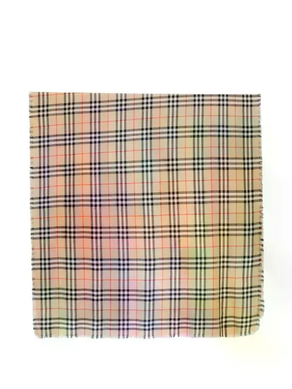Burberry Check Fringed Scarf - Neutrals