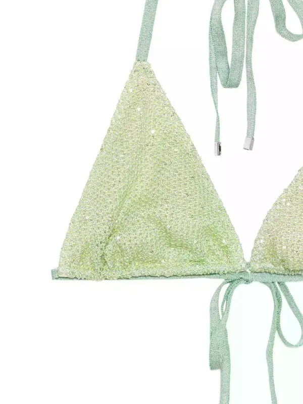 CIRCUS HOTEL Sequin Embellished Bikini - Green