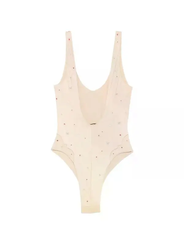 VENUJA Crystal Embellished V-neck Swimsuit