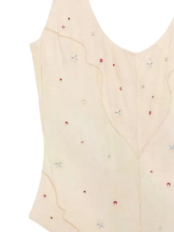 VENUJA Crystal Embellished V-neck Swimsuit