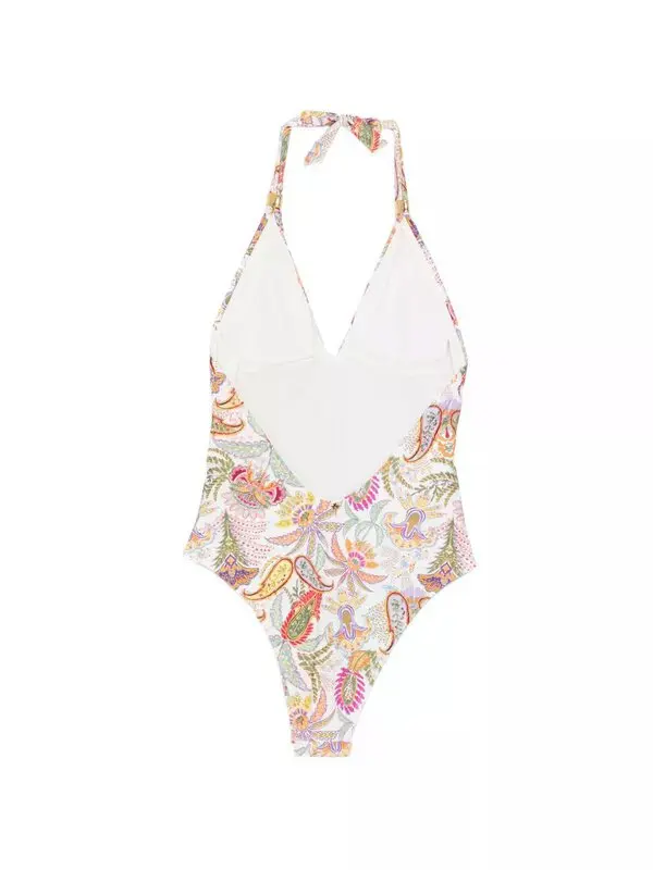 AGUA DE COCO Paisley Print Halterneck Swimsuit