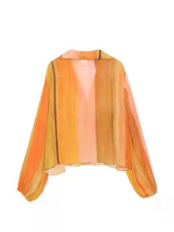 AGUA DE COCO Striped Silk Shirt