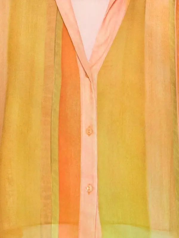 AGUA DE COCO Striped Silk Shirt