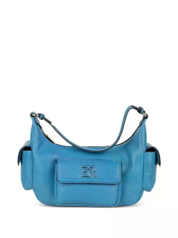 ERMANNO FIRENZE Grained Leather Shoulder Bag - Blue