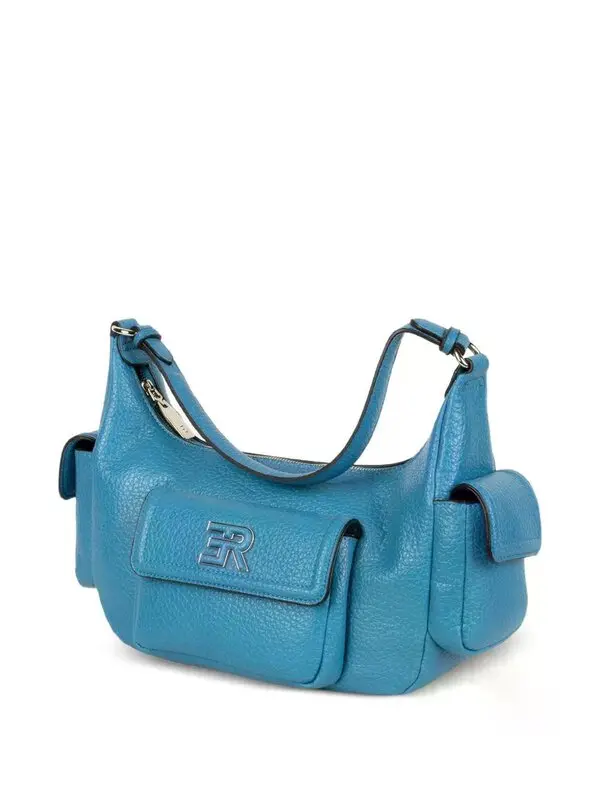 ERMANNO FIRENZE Grained Leather Shoulder Bag - Blue
