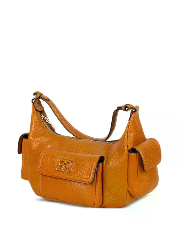 ERMANNO FIRENZE Grained Leather Shoulder Bag - Brown