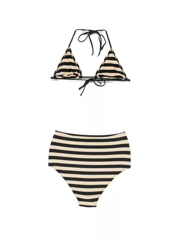 LAURA URBINATI Striped High-waisted Bikini