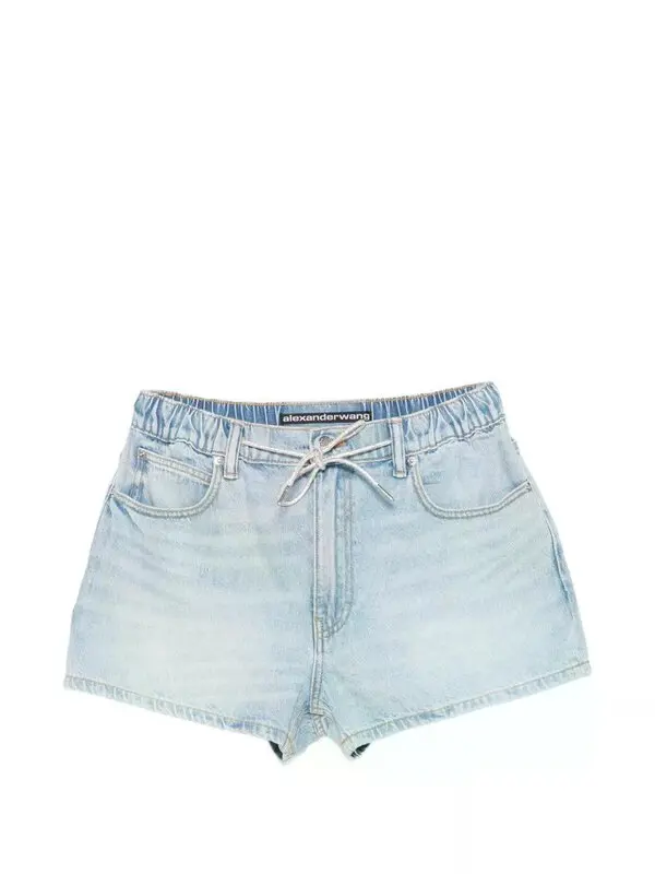 Alexander Wang Crystal-drawstring Shorts - Blue