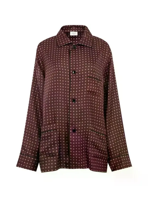 Saint Laurent Geometric Print Silk Pyjama Top