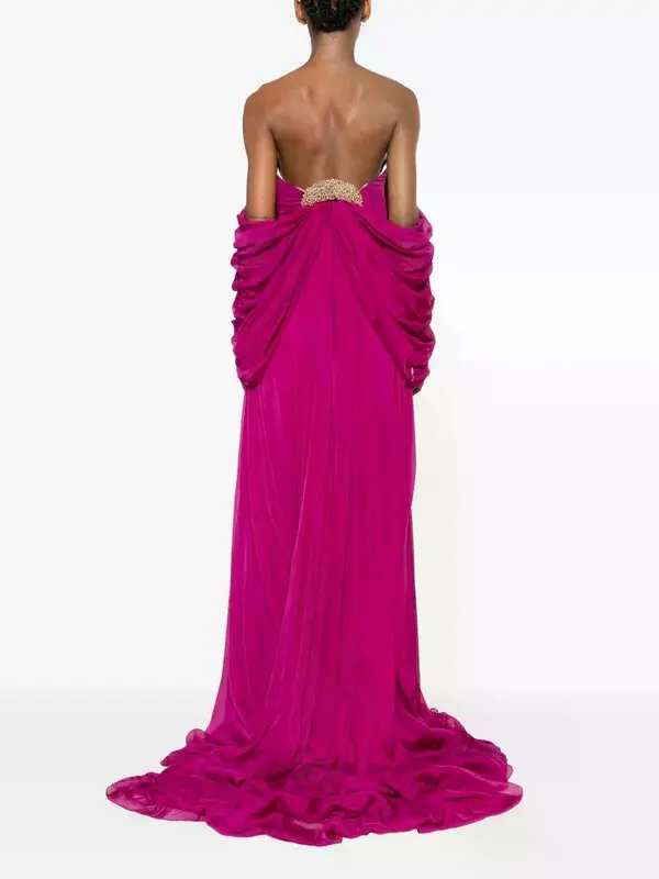 Amen Embellished Strapless Maxi Dress
