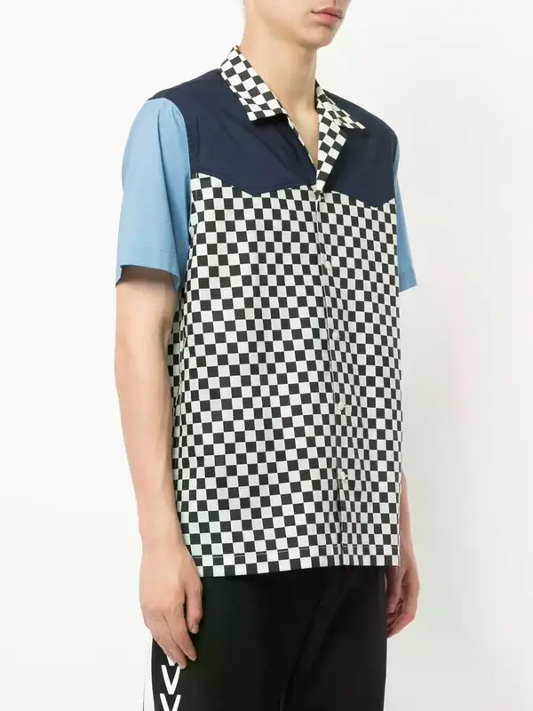 PORTS V Color Block Checkered Shirt
