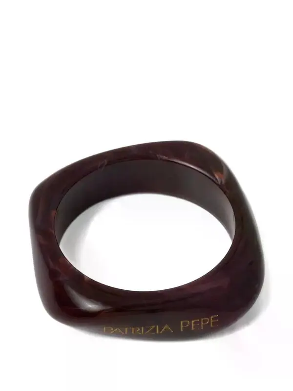 Patrizia Pepe Marble-effect Logo Bracelet - Brown