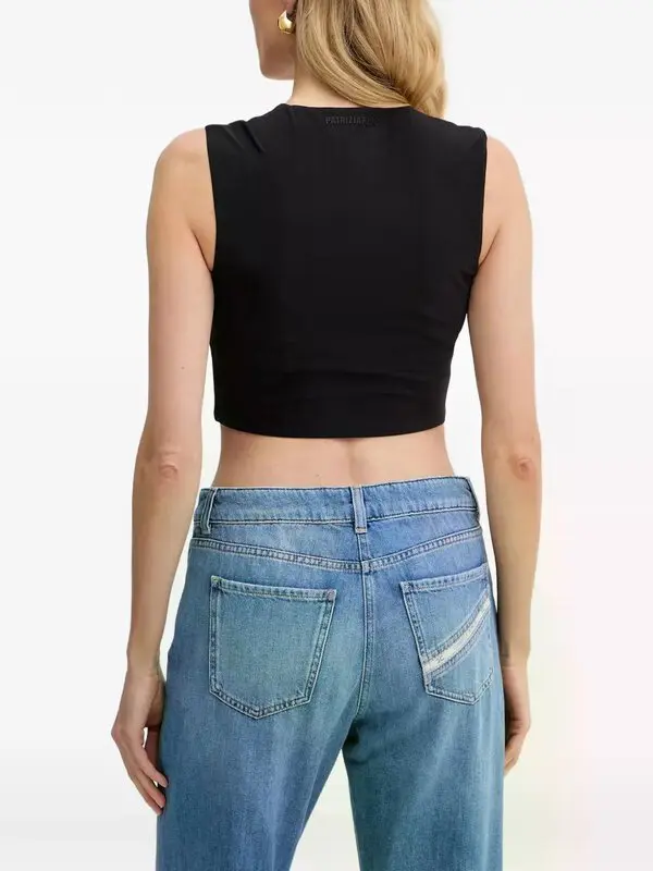 Patrizia Pepe Square Neck Cropped Top
