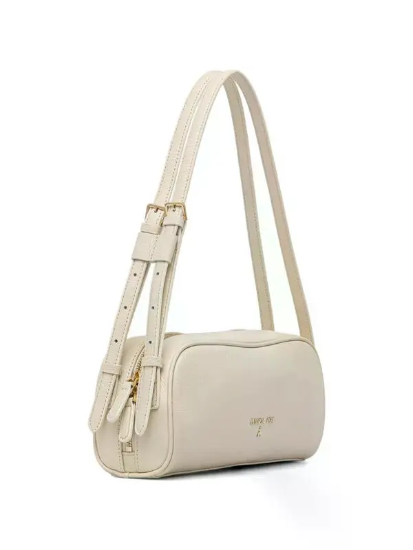 Patrizia Pepe Leather Tote Bag With Logo Plaque - Neutrals