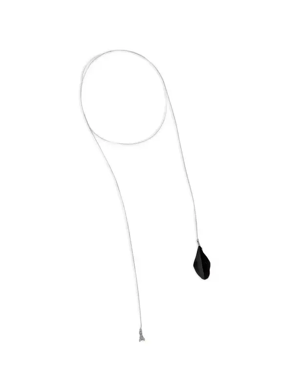 Patrizia Pepe Fly-motif Feather Pendant Necklace - Silver