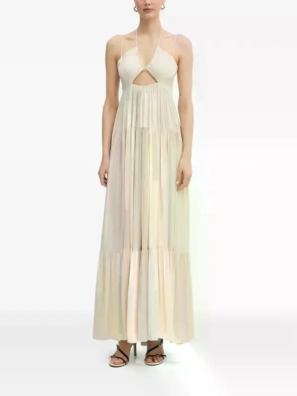 Patrizia Pepe Beige Cut-out Tiered Dress - Neutrals