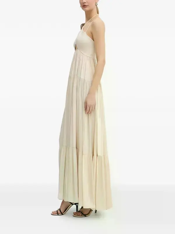 Patrizia Pepe Beige Cut-out Tiered Dress - Neutrals