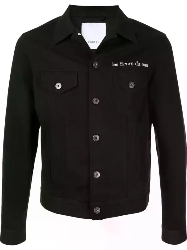 PORTS V Logo Embroidered Shirt Jacket