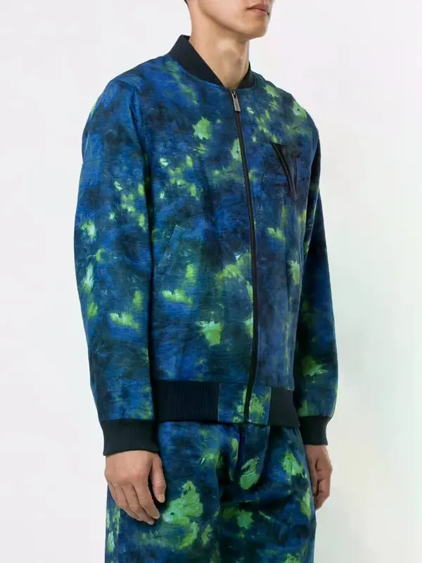 PORTS V Tie & Dye Detail Bomber Jacket