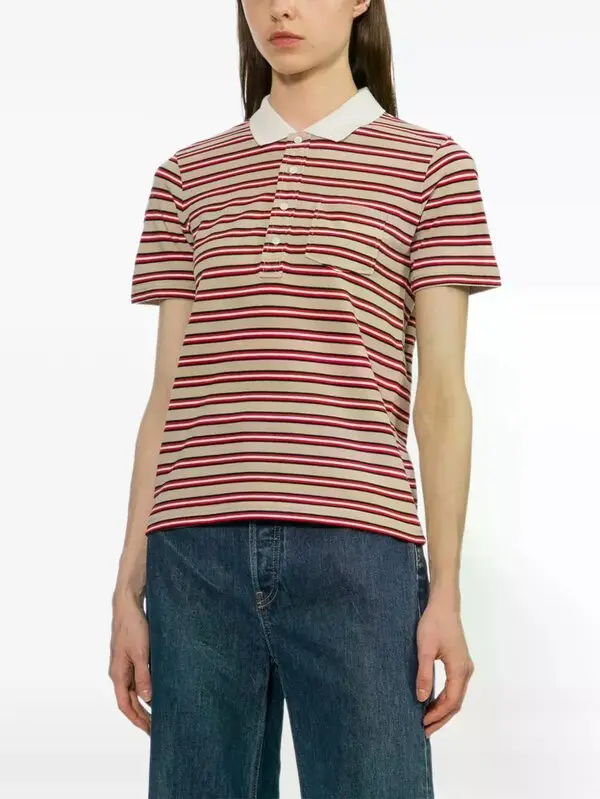 A.p.c. Oscar" Striped Polo Shirt - Red