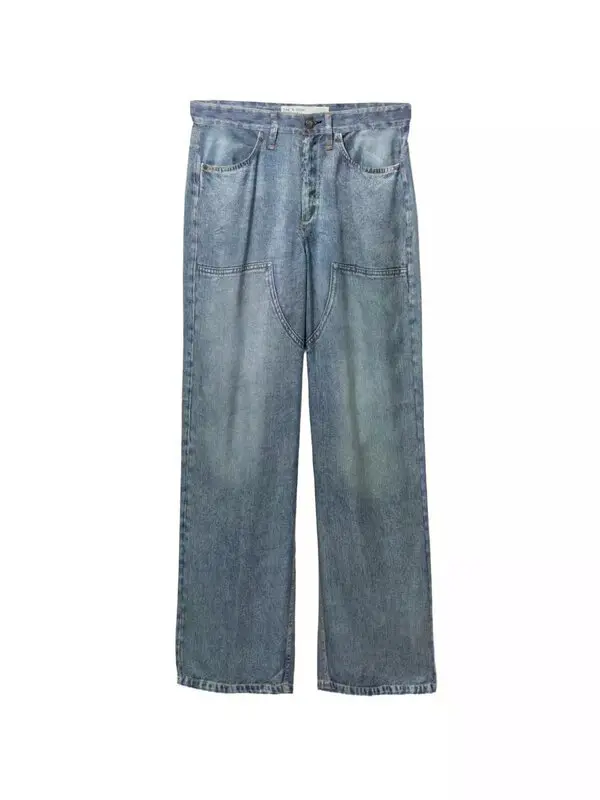 Rag & Bone Tailored Denim-printed Trousers - Blue