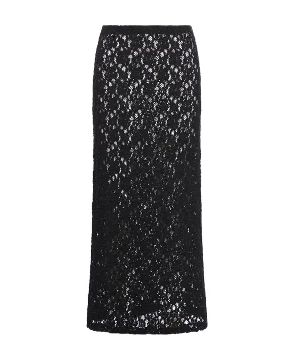 Chloé Floral Lace Midi Skirt
